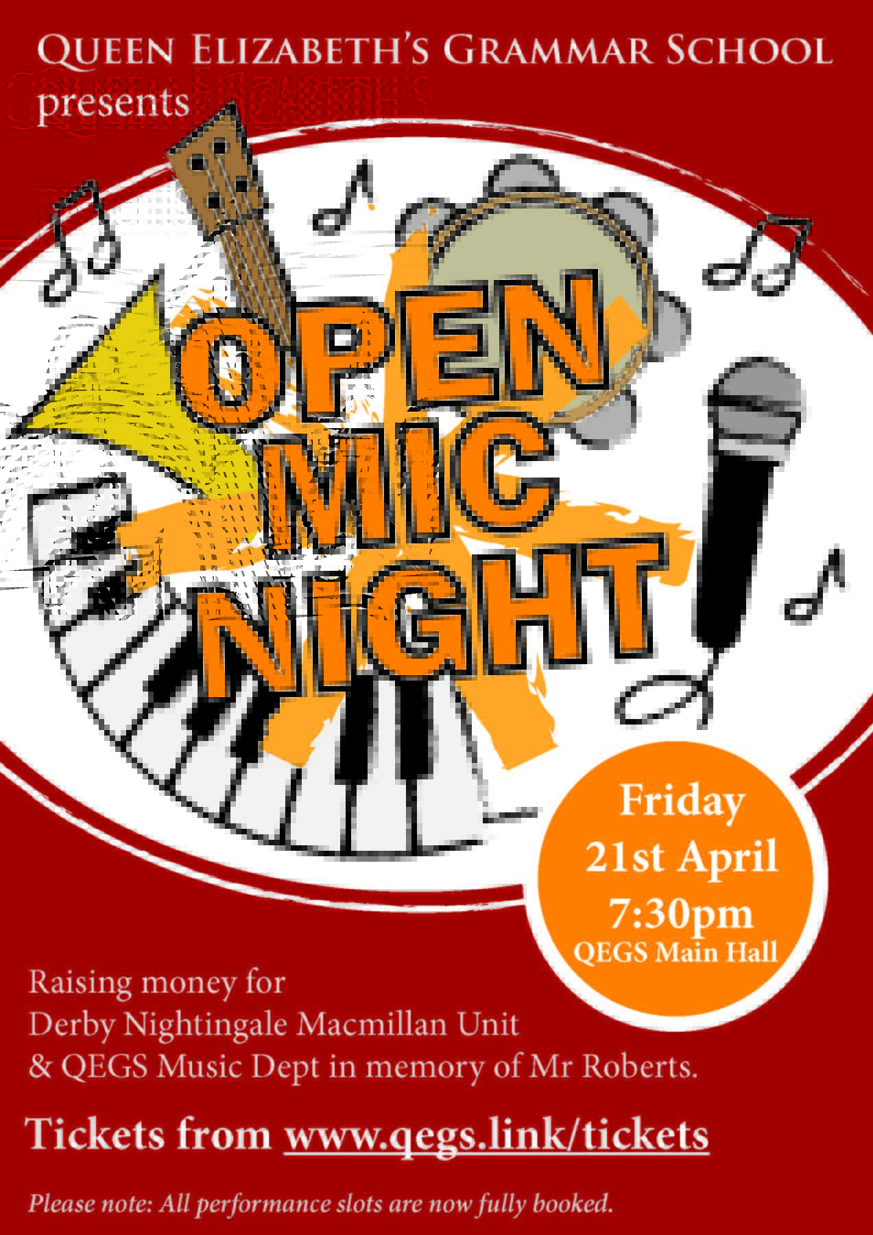 Open Mic Night Fundraising Concert - Queen Elizabeth's Grammar School ...